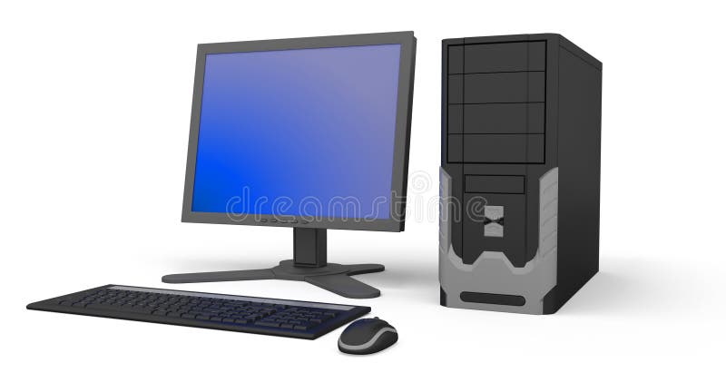 Desktop Computer Workstation Stock Vector - Illustration of blank ...