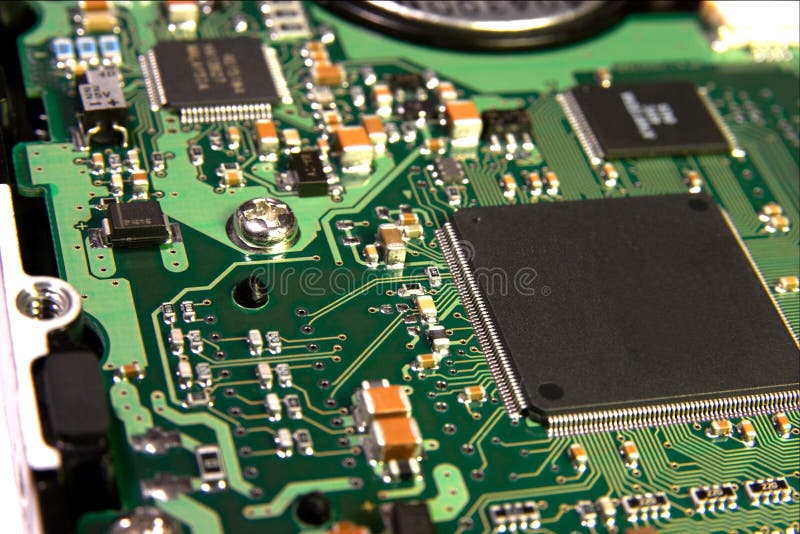 PCB with Chip on Board Close Up Stock Image - Image of hardware ...