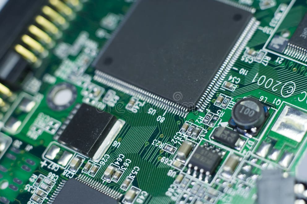 PCB close-up stock photo. Image of high, chip, integrated - 2099996