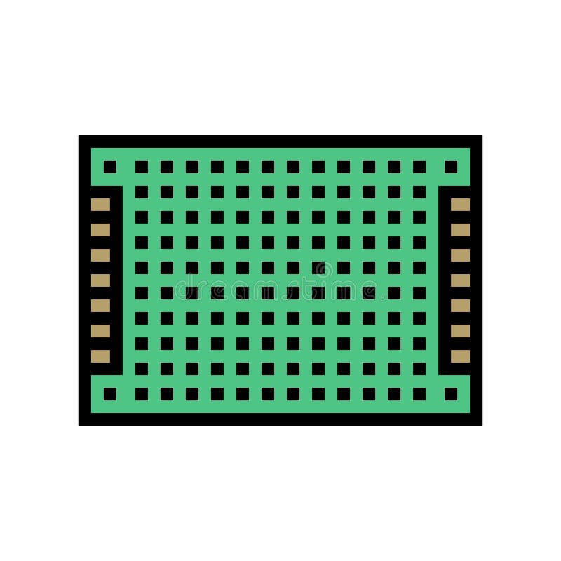 Pcb Board Electronic Component Color Icon Vector Illustration Stock ...