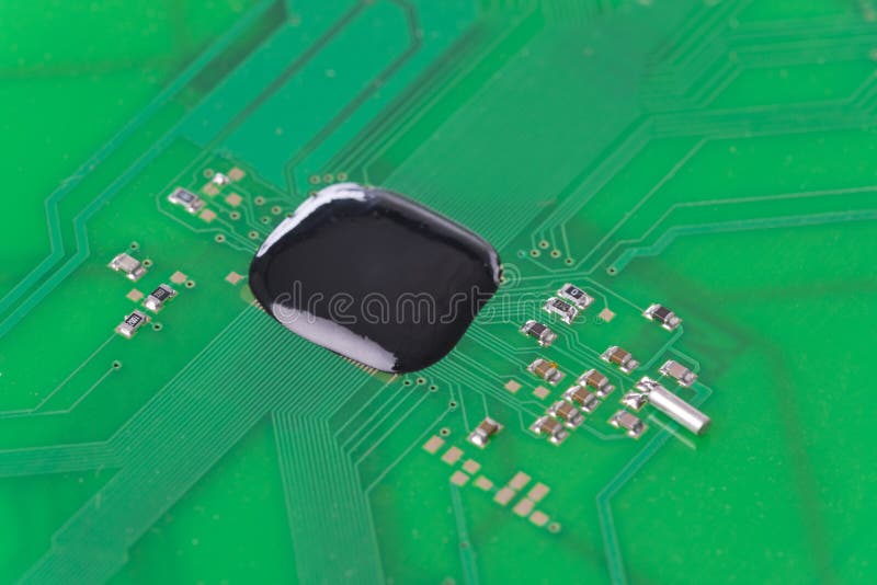 PCB with Chip on Board Close Up Stock Image - Image of hardware ...
