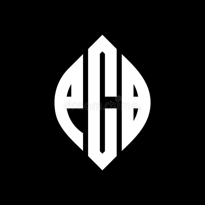 PCB Circle Letter Logo Design with Circle and Ellipse Shape. PCB ...