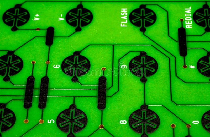 PCB Circuitry with Photo Diode, Laser, Resistors, Microchips ...