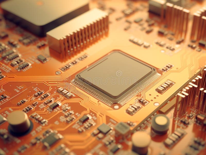 The PCB Circuit that Contains the Processor Stock Illustration ...