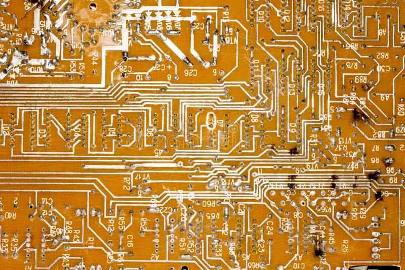 PCB Circuitry with Led Screen Chips, Resistors, Microchips, Electronic ...