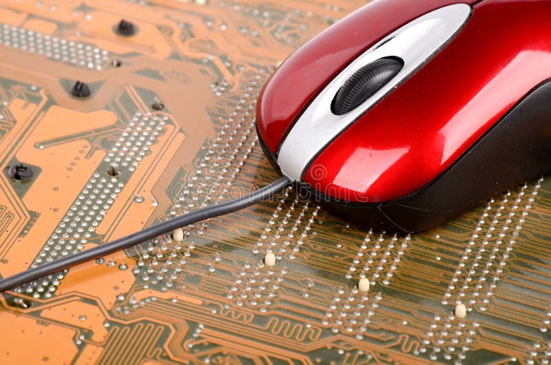 PCB and computer mouse stock image. Image of connection - 29078239