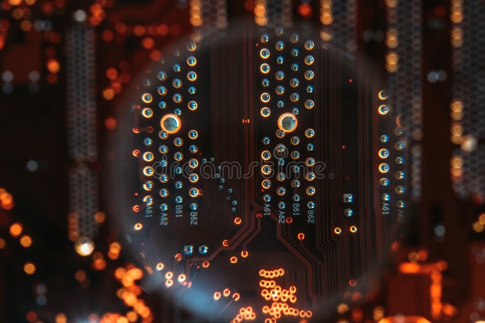 Pcb Conductive Track Electronic Component Hardware Stock Image - Image ...