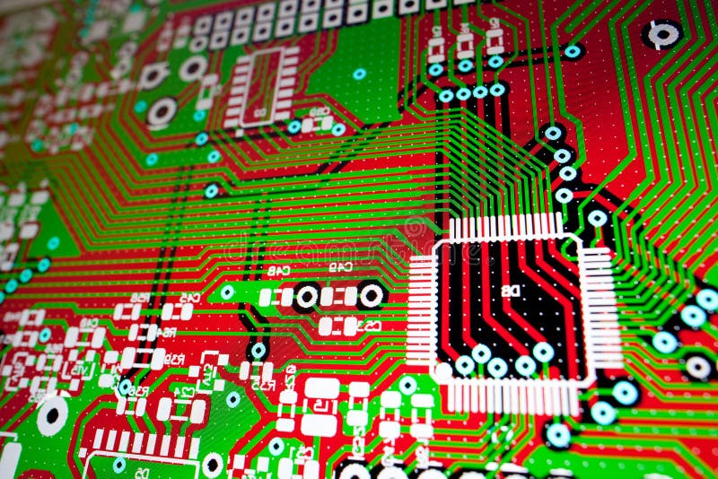 PCB Electric Circuit on the PC Screen Stock Image - Image of circuit ...