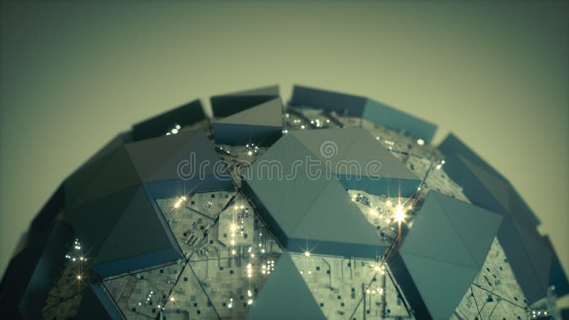 PCB Electronic Sphere 3D Rendering Illustration Stock Illustration ...