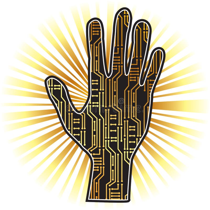 PCB hand stock vector. Illustration of software, computers - 29513657