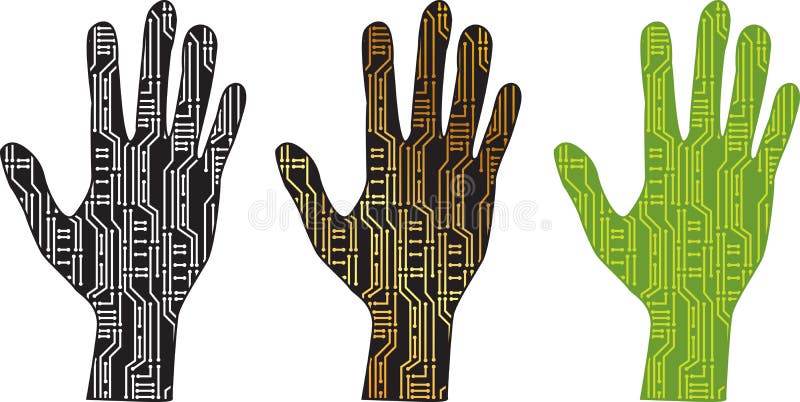 PCB hand stock vector. Illustration of technology, graphic - 29513666