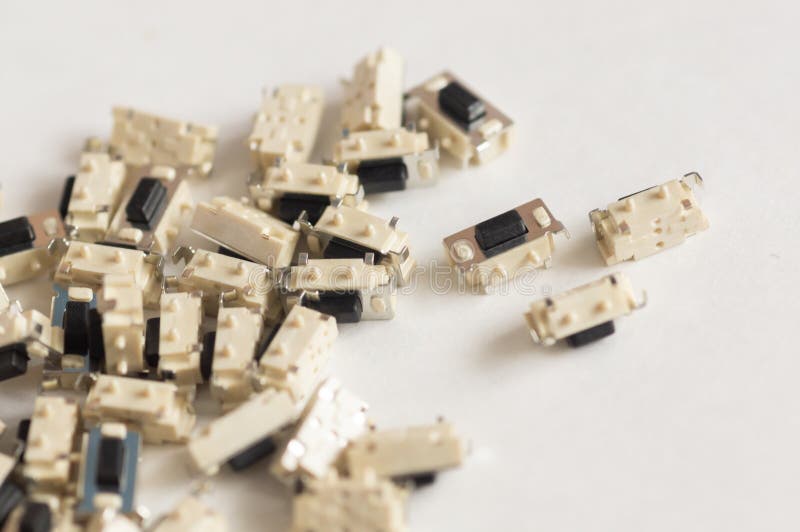 PCB Micro Contact Switch, on White Background Stock Photo - Image of ...