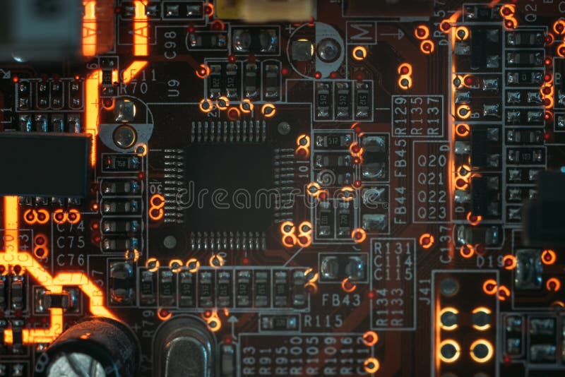 Pcb Microchip Integrated Component Microelectronic Stock Photo - Image ...