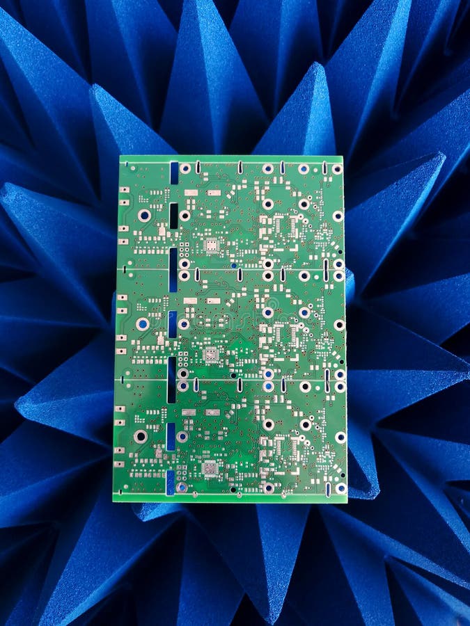 PCB Over Radio Frequency Absorbers for EMC Tests Stock Image - Image of ...