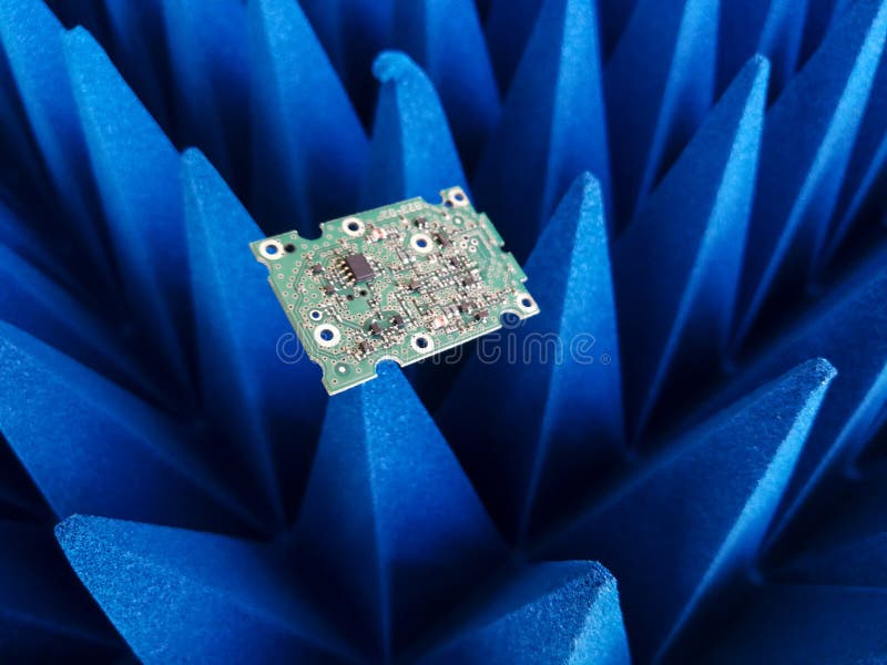 PCB Over Radio Frequency Absorbers for EMC Tests Stock Image - Image of ...