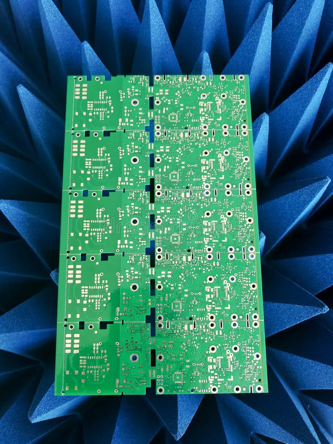 PCB Over Radio Frequency Absorbers for EMC Tests Stock Image - Image of ...