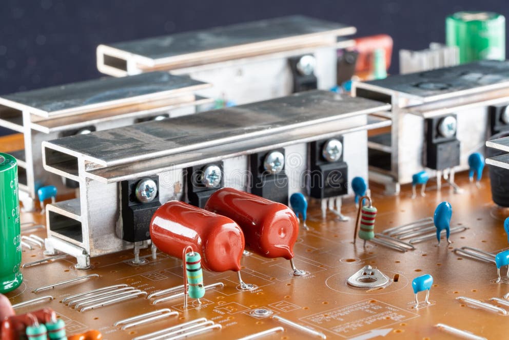 PCB Power Supply with Mosfet Transistor Stock Image - Image of board ...