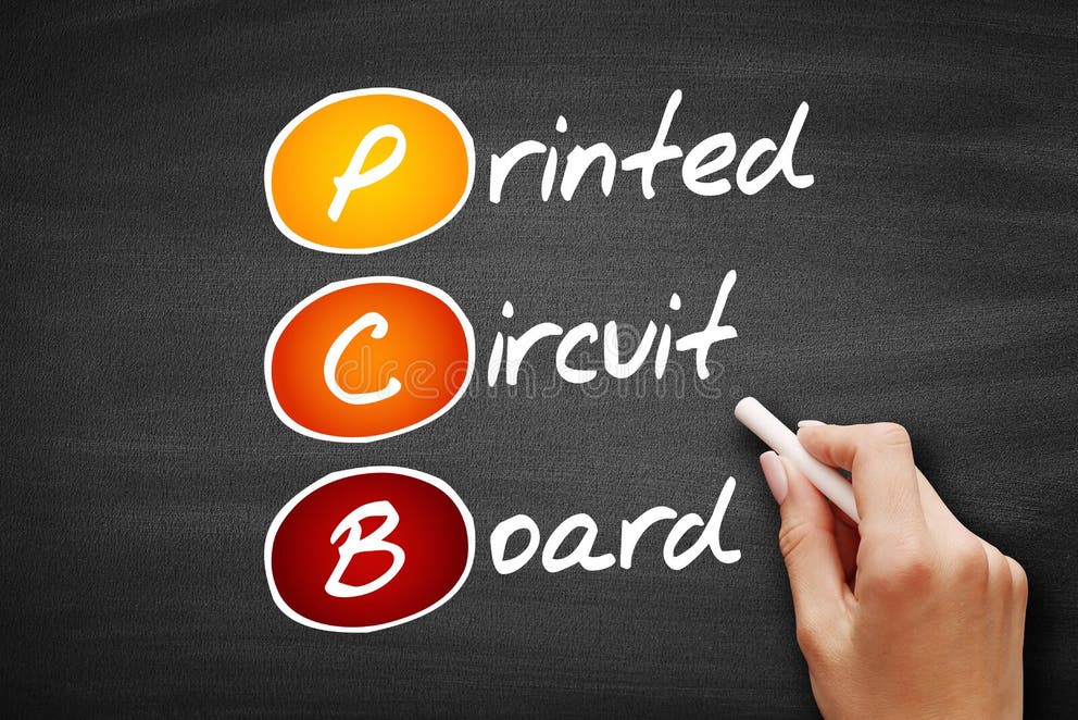 PCB Printed Circuit Board, Concept on Blackboard Stock Image - Image of ...