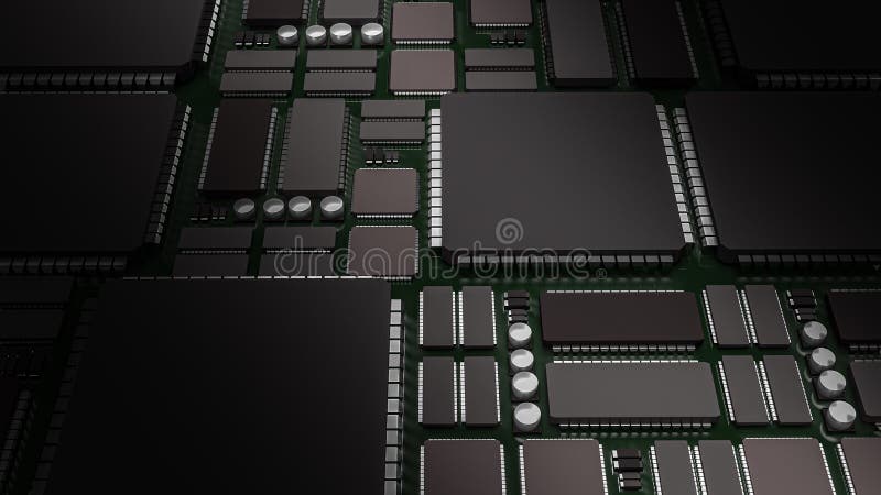 The Pcb or Printed Circuit Board for Technology Content 3d Rendering ...