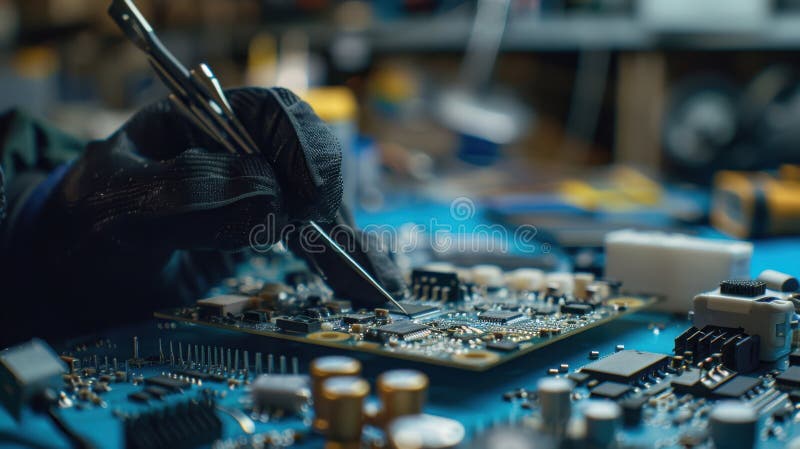 The PCB Soldering Process.AI Generated Image Stock Photo - Image of ...