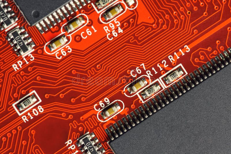 PCB with Surface Mounted Components Stock Image - Image of engineering ...