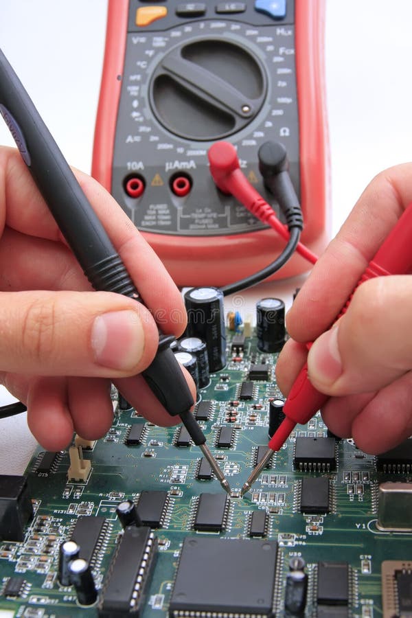 PCB Testing stock photo. Image of measurement, board, probe - 91414