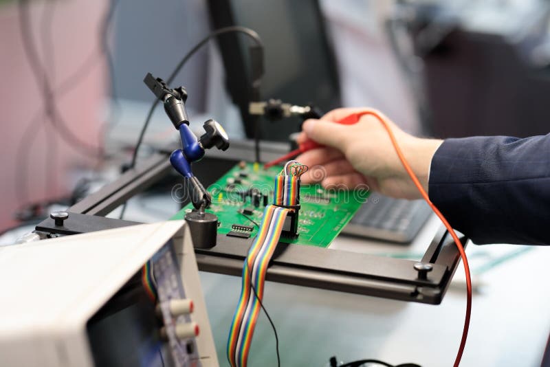 PCB Testing and Quality Control with Oscilloscope Stock Photo - Image ...