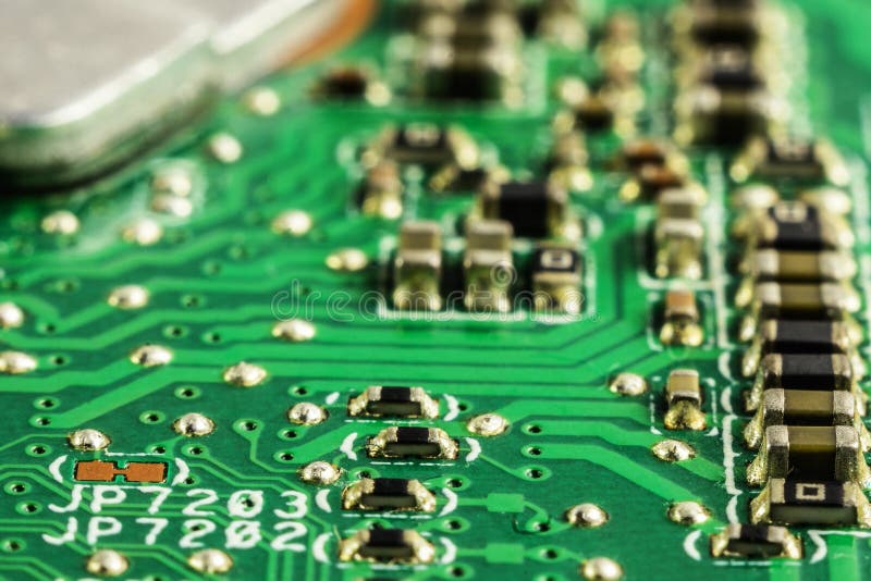 PCB Transistors and Capacitors Stock Image - Image of wire, hitech ...