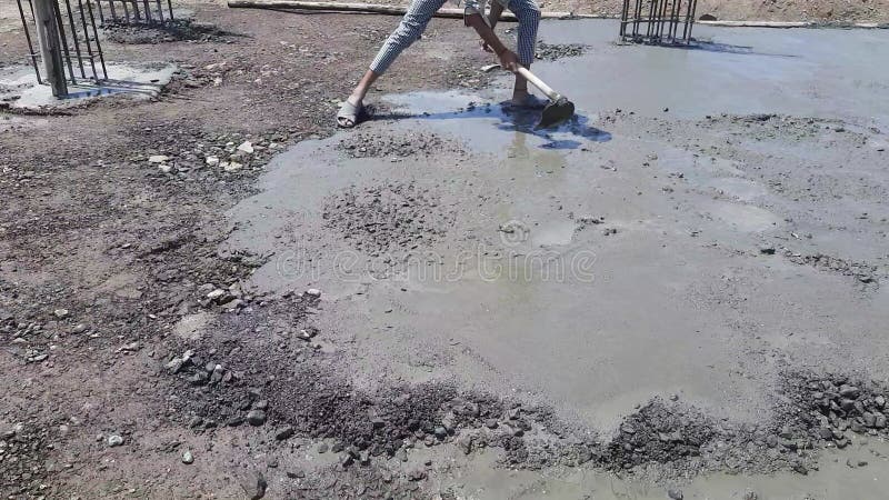 Plain Cement Concrete PCC Work in the Square Grid at the Under ...