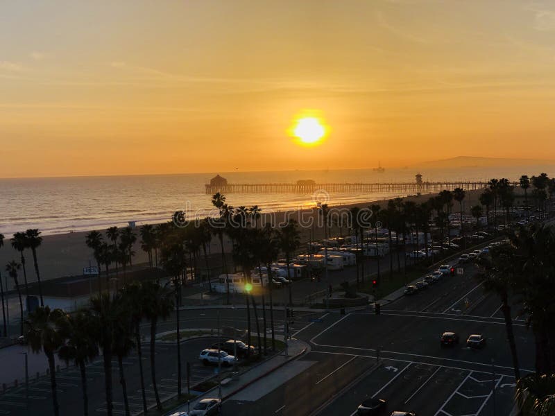 PCH Huntington Beach стоковое фото. изображение насчитывающей прибой ...