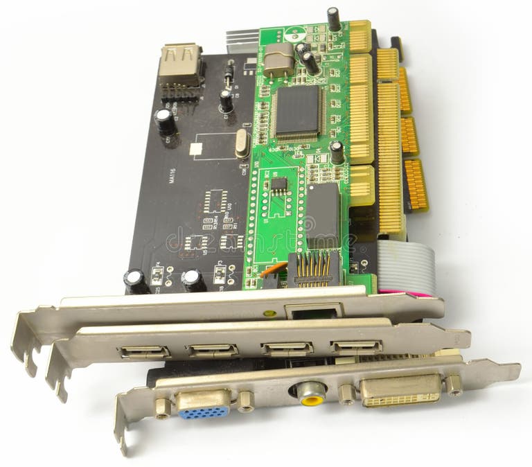 PCI and AGP Cards for PC from Front Stock Photo - Image of desktop ...