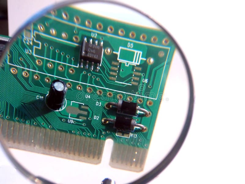 Pci Network Card in Magnifier Stock Image - Image of card, hardware ...