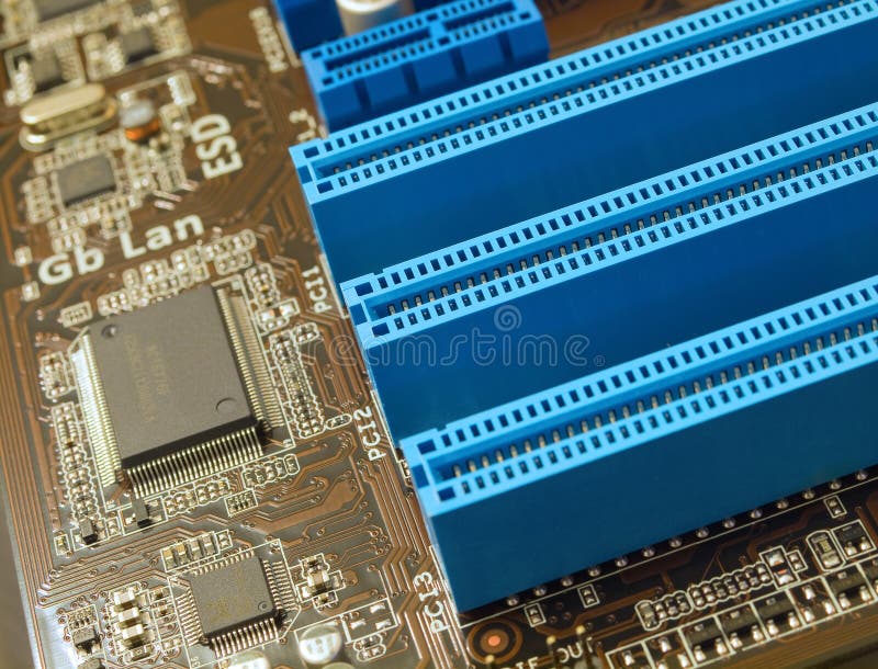 PCI slots closeup stock photo. Image of socket, system - 23640184