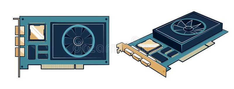 PCI video card with fan. stock vector. Illustration of card - 303287965 PCI video card with fan. stock vector. Illustration of card - 303287965