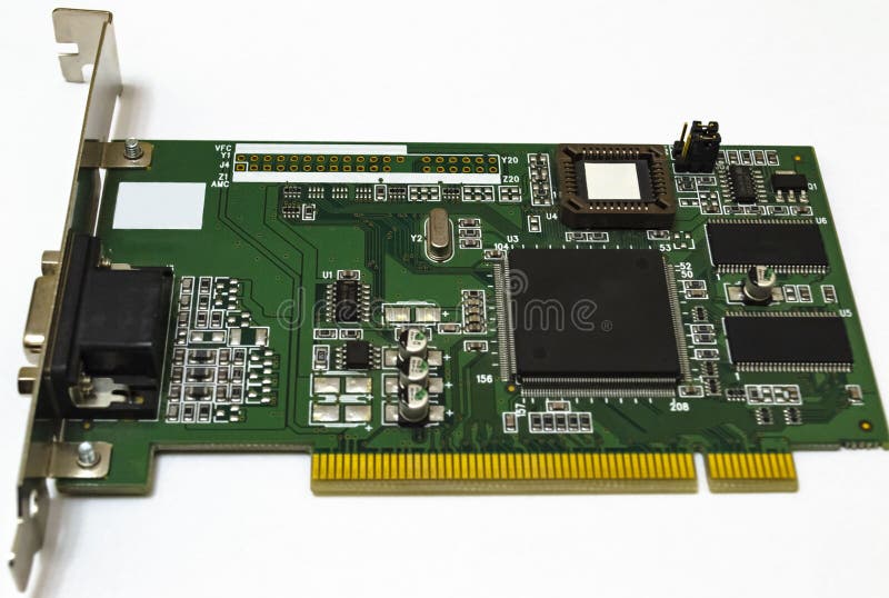 PCI Video Card on White Background Stock Image - Image of focus, metal ...