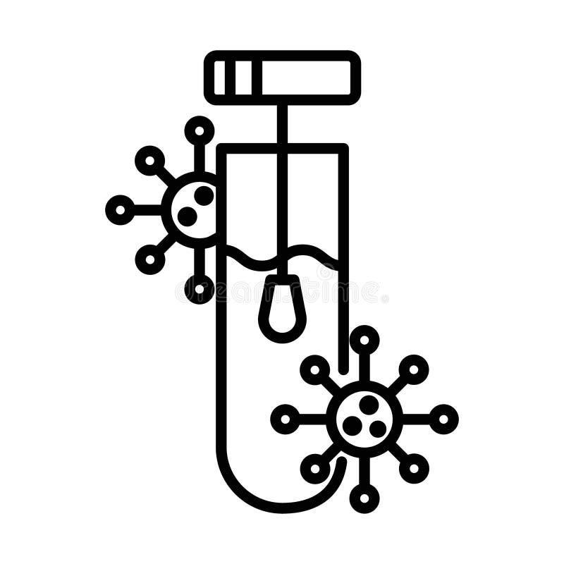 PCR Test Linear Logo Mark in Black and White Stock Vector ...