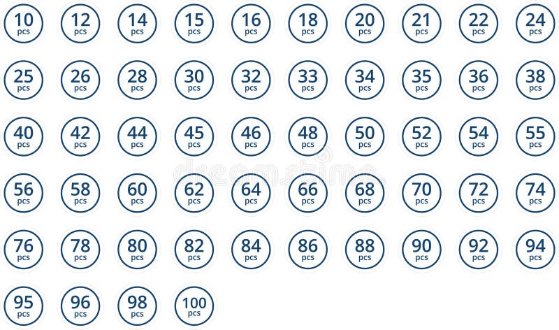 Pcs Pieces Decal Stickers. Vector Illustration Isolated on White Stock ...