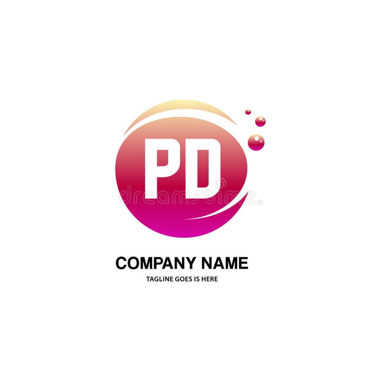 PD Initial Logo with Colorful Circle Template Vector Stock Vector ...