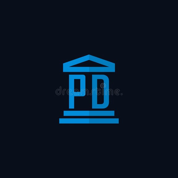 PD Initial Logo Monogram with Simple Courthouse Building Icon Design ...