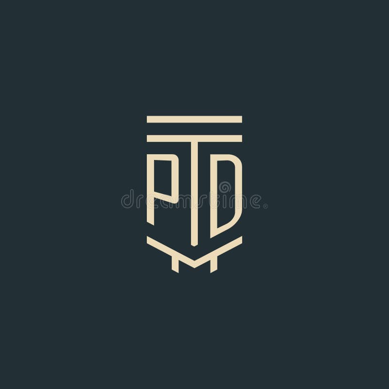 PD Initial Monogram with Simple Line Art Pillar Logo Designs Stock ...