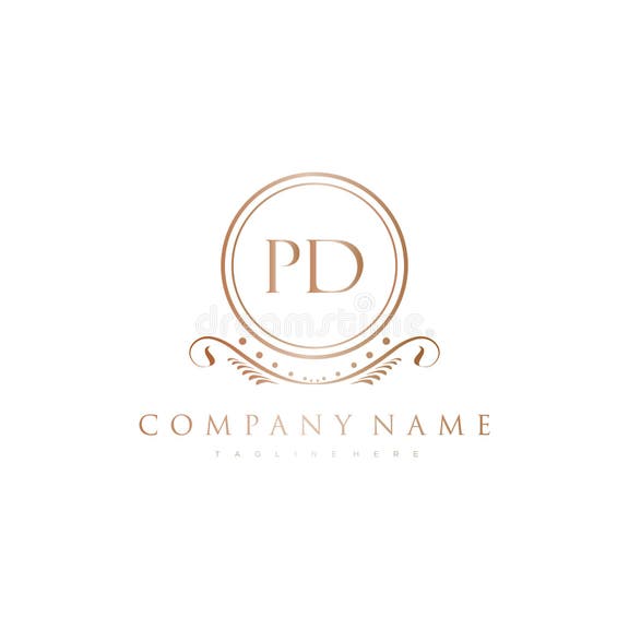 PD Letter Initial with Royal Luxury Logo Template Stock Vector ...