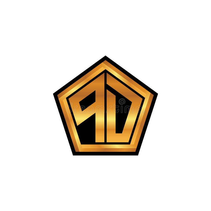 PD Logo Letter Geometric Golden Style Stock Vector - Illustration of ...