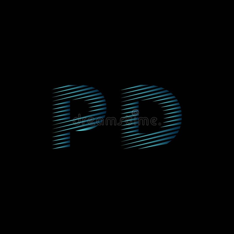 PD Monogram Lines Style Blue Light Vector Stock Vector - Illustration ...