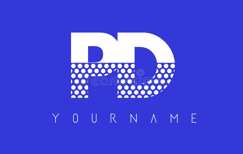 PD P D Dotted Letter Logo Design with Blue Background. Stock Vector ...