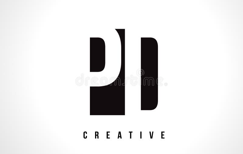 PD P D White Letter Logo Design with Black Square. Stock Vector ...