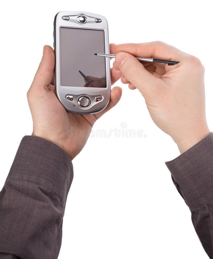 Using a PDA pen stock photo. Image of outlook, notebook - 519398