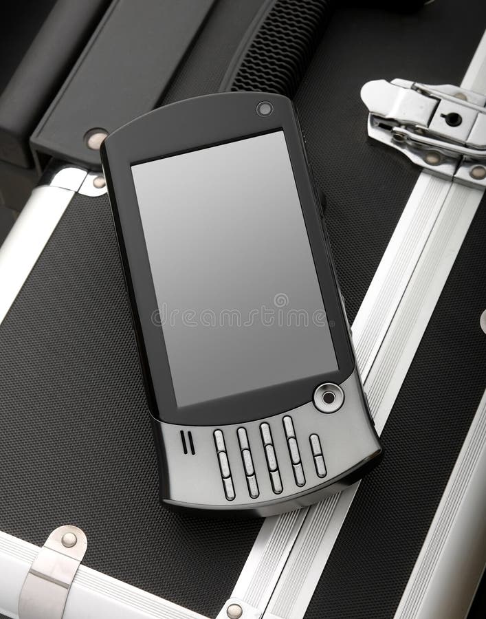 PDA on case stock photo. Image of contact, pocket, buttons - 7883636