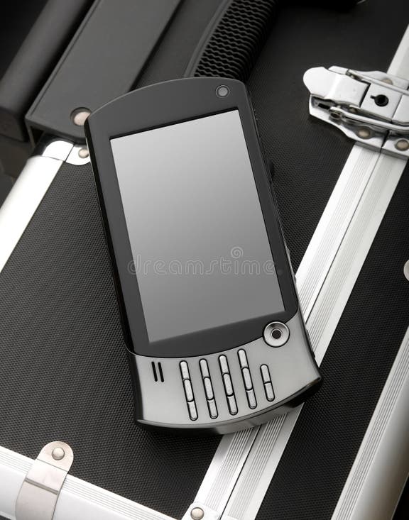 PDA on case stock photo. Image of contact, pocket, buttons - 7883636