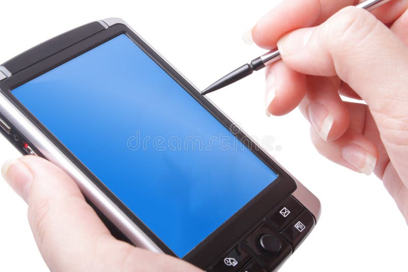 PDA in hand stock image. Image of organizer, data, path - 12951947