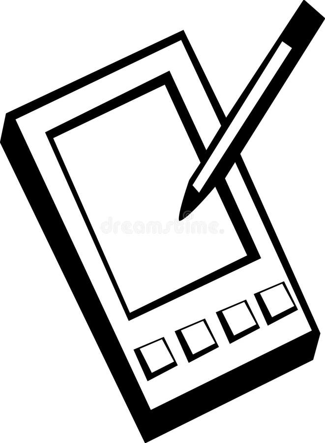Pda Handheld Computer Vector Illustration Stock Vector - Illustration ...